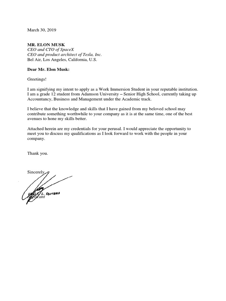 Appication Letter Sample | PDF