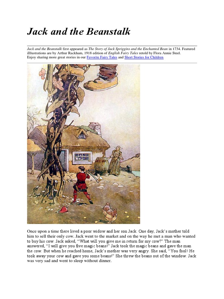 Jack and The Beanstalk | PDF | Jack And The Beanstalk | Fairy Tales
