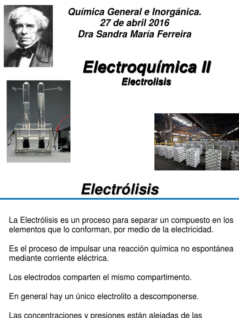 Procesos de electrolisis: principios fundamentales y aplicaciones | PDF | Electroquímica | Electrodo