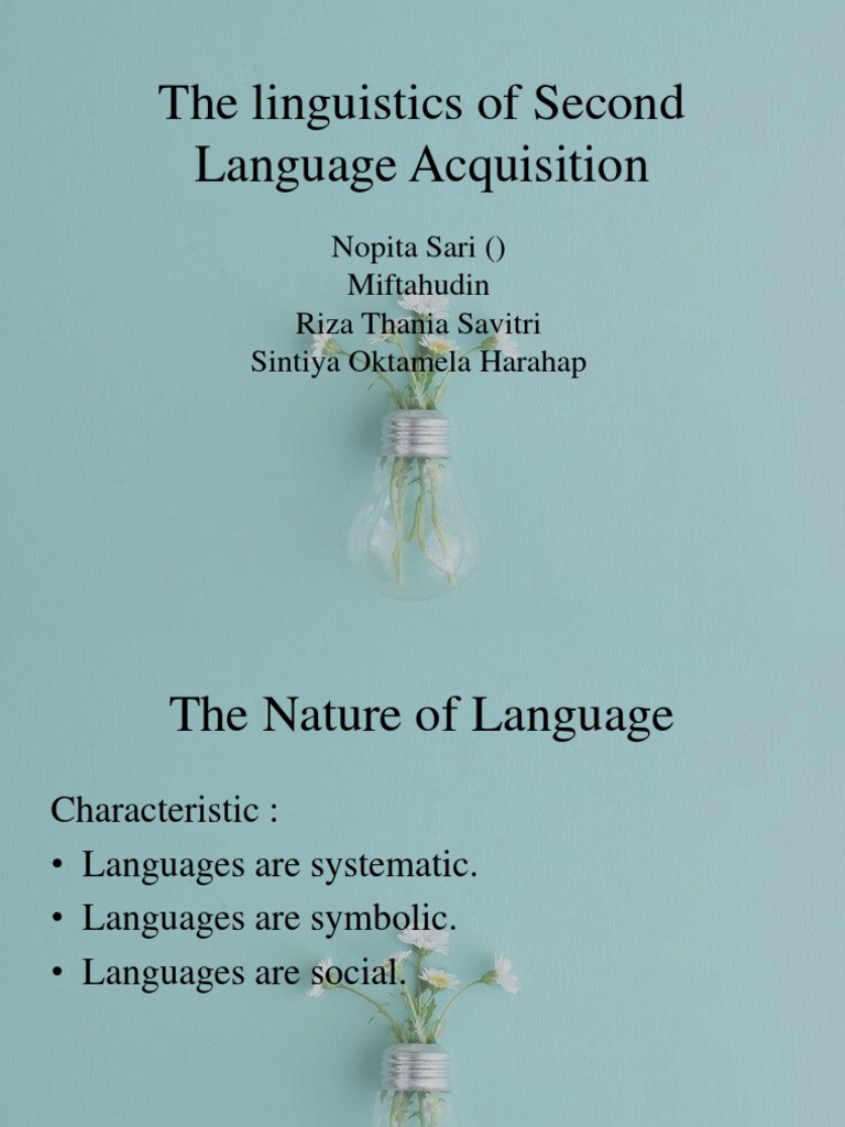The linguistics of Second Language Acquisition | PDF | Second Language ...