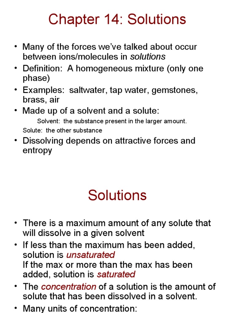 Understanding Solutions and Solubility | PDF | Solution | Solvation