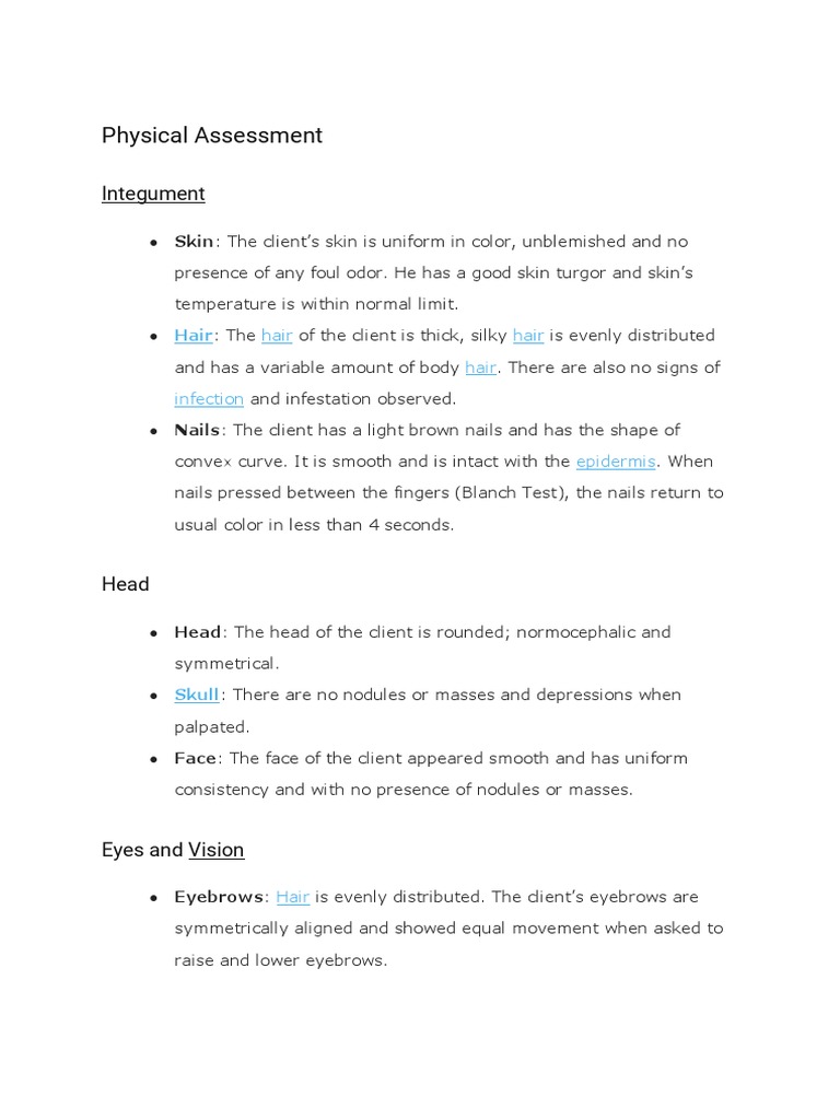 Physical Assessment | PDF | Neck | Thorax