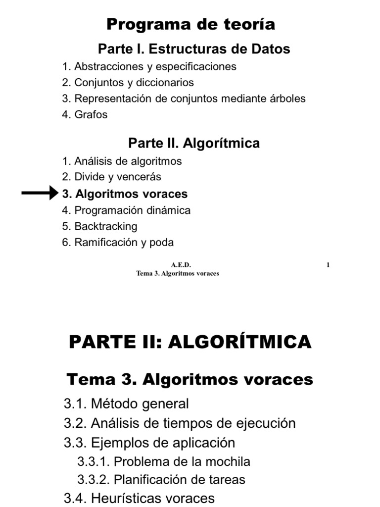 Transparencias Algoritmos Voraces | PDF | Vértice (teoría de grafos) | Algoritmos