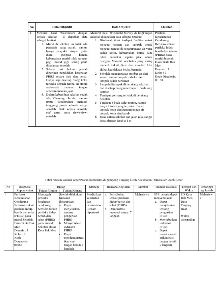 Analisa Data PHBS | PDF