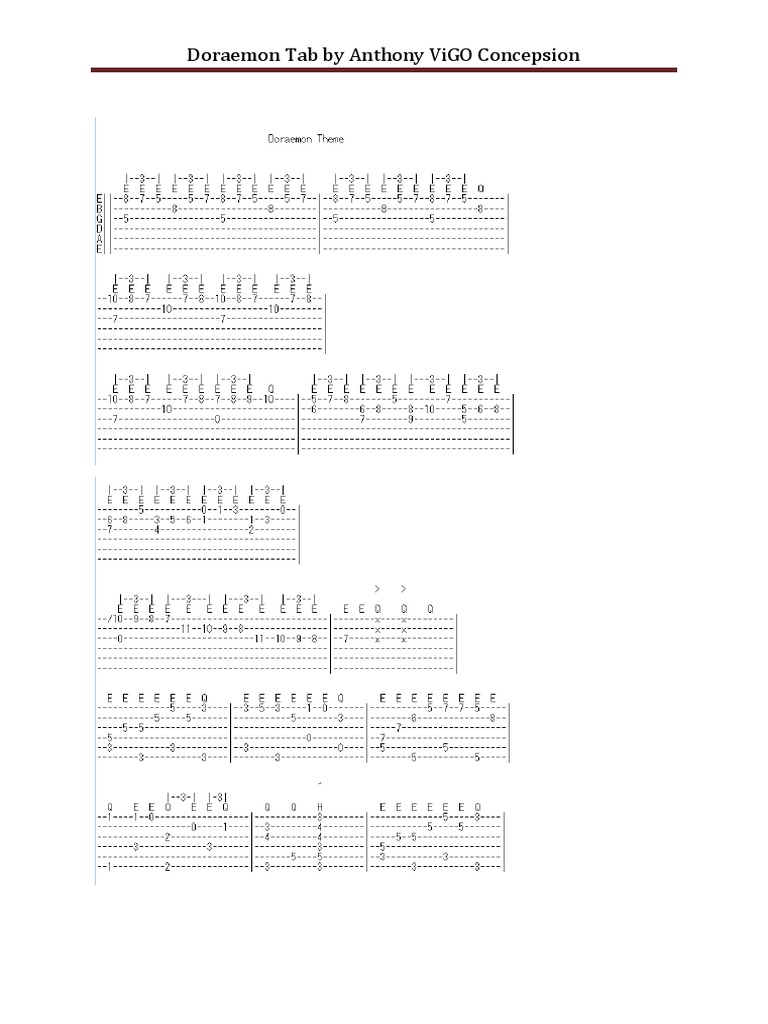 Doraemon Guitar Tab | PDF