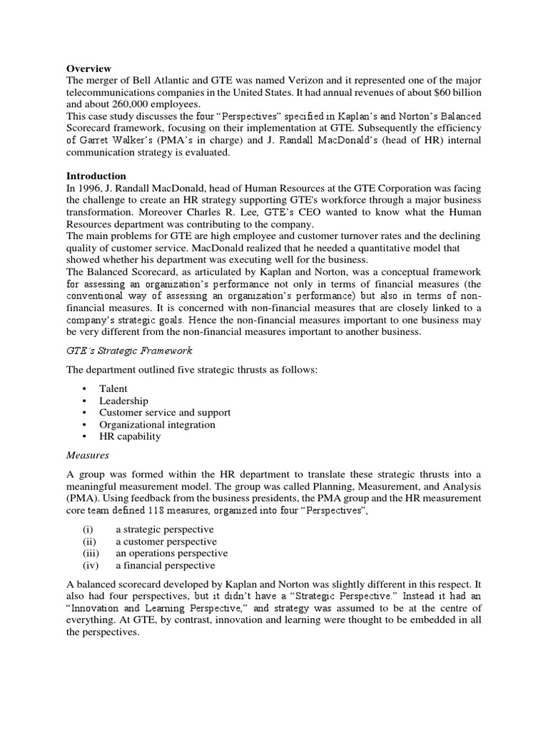 VERIZON COMMUNICATIONS Case Study | PDF | Verizon Communications ...