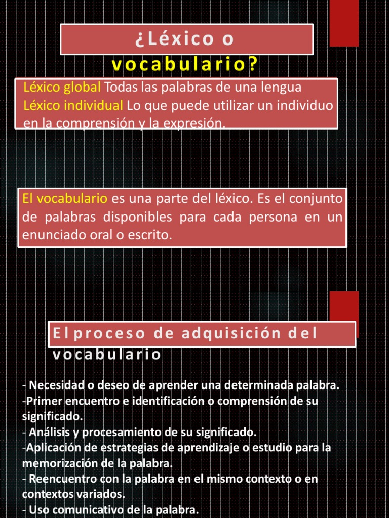 LÉXICO | PDF | Palabra | Aprendizaje