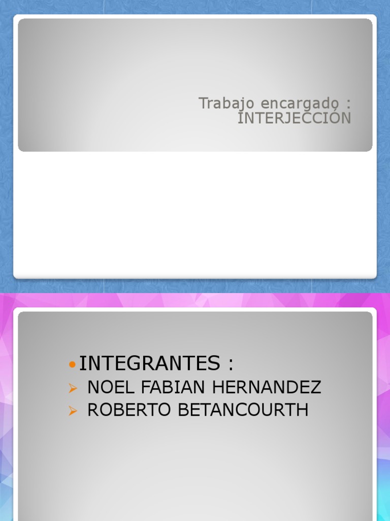 Diapositiva de La Interjeccion | PDF