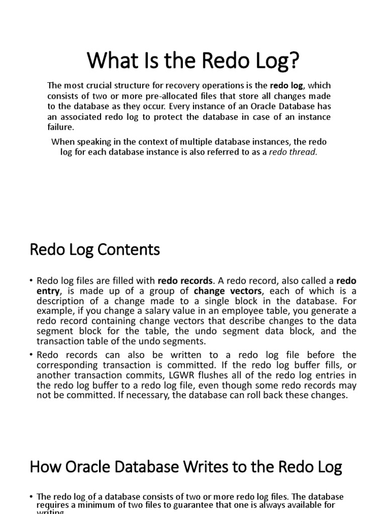 Redo Log File | PDF | Databases | Computer File