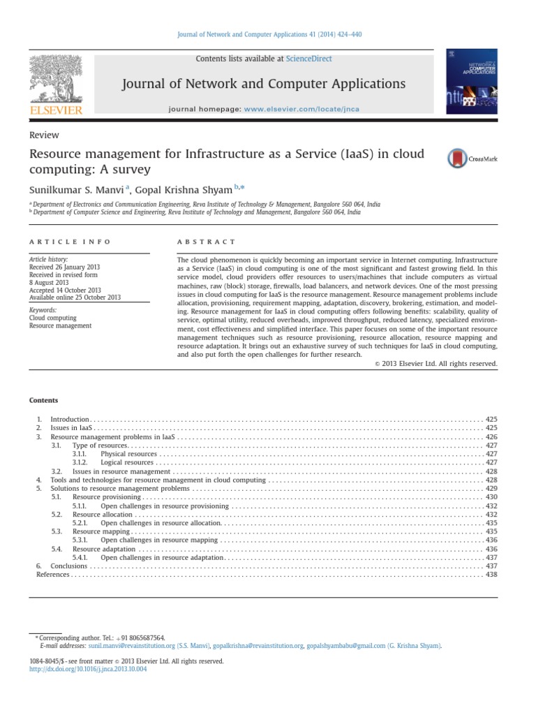 Journal of Network and Computer Applications: Sunilkumar S. Manvi ...