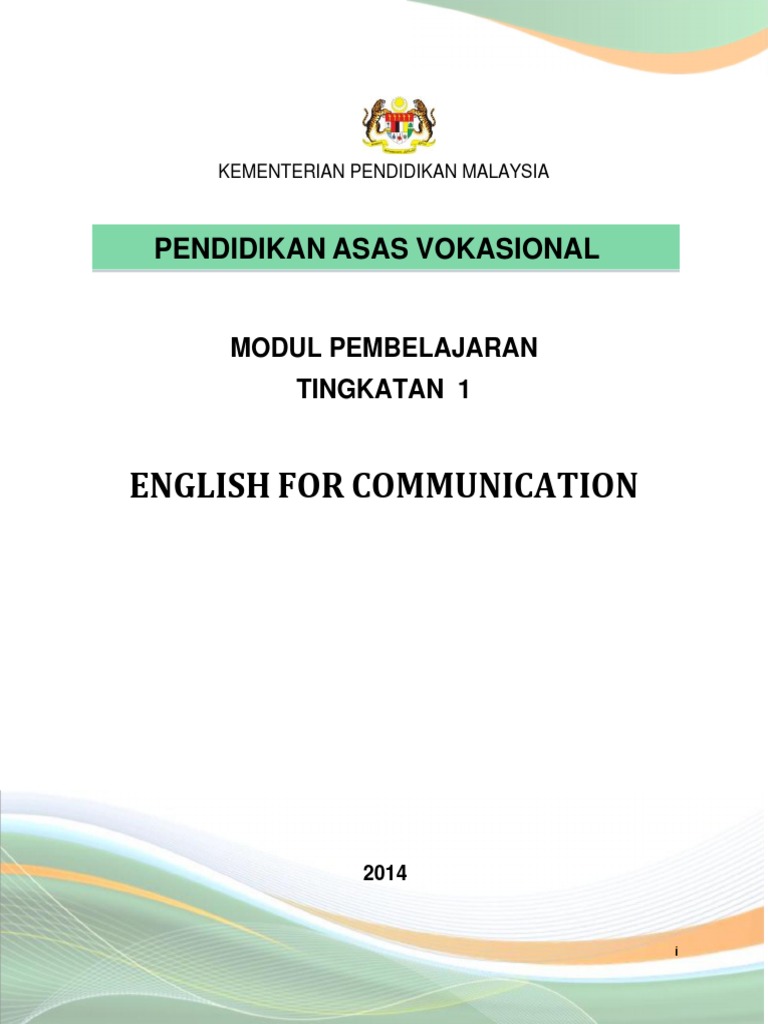 MODUL English For Communication Edit30oct13 PDF | PDF | Sewing | Tableware