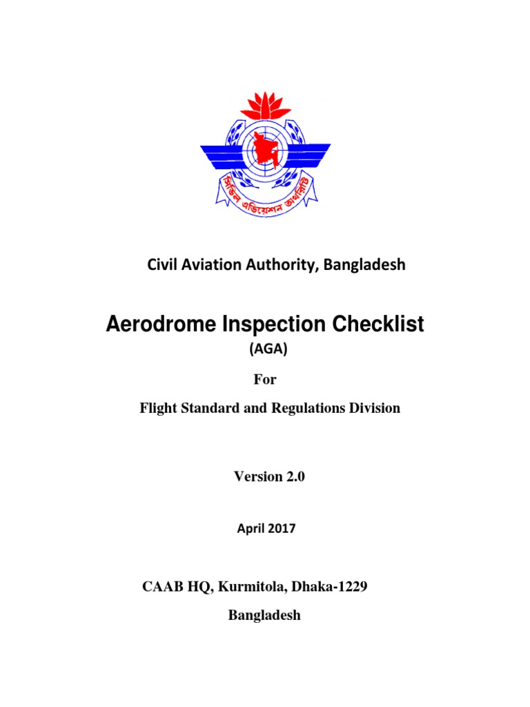 Aerodrome Inspection Checklist | PDF | Runway | Aviation