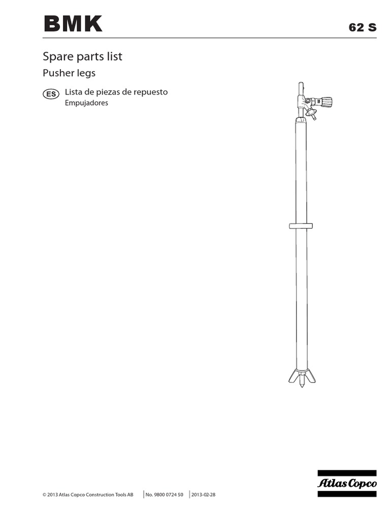 Spare Parts List: Pusher Legs | PDF | Machines | Mechanical Engineering
