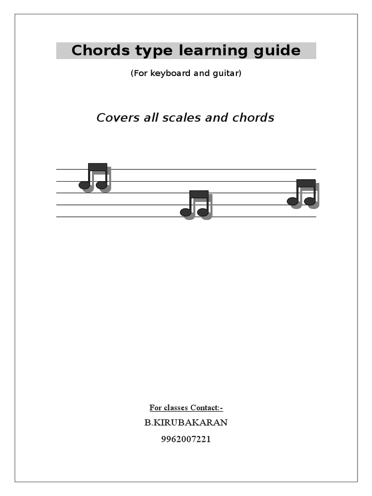 Chords Type Learning Guide: Covers All Scales and Chords | PDF | Minor ...