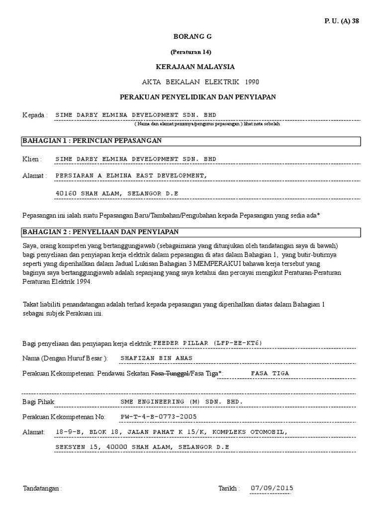 Borang G & H - Edit | PDF