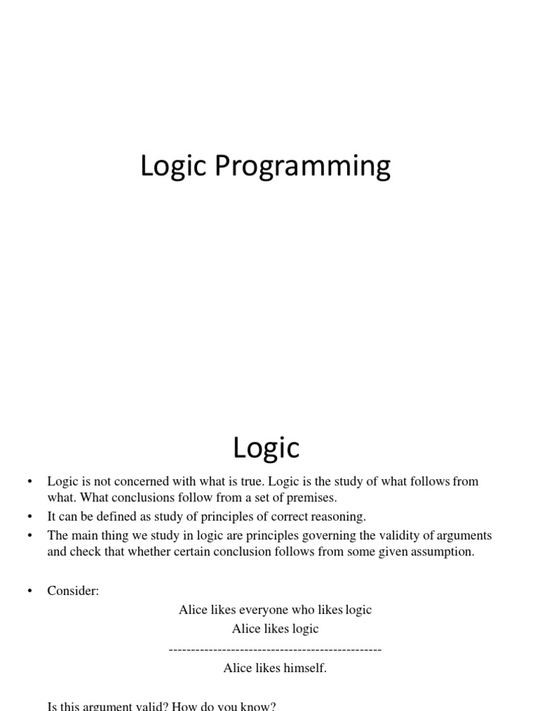 Logicprogramming With Propositional And Predicate Pdf First Order