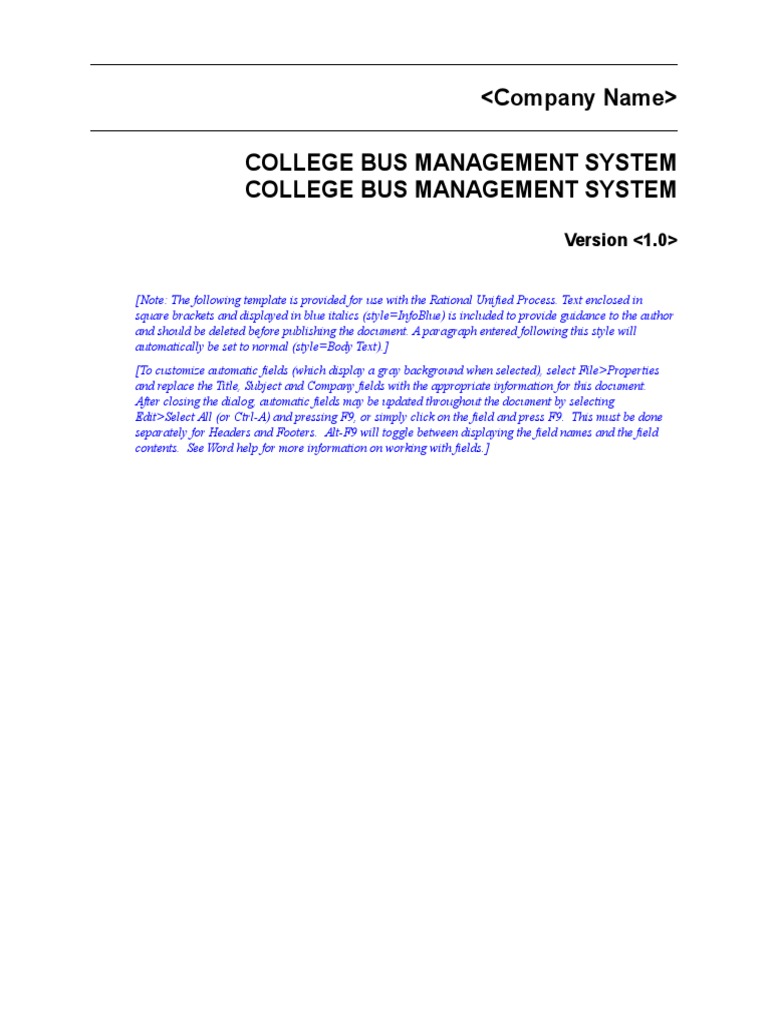 College Bus Management System Guide | PDF | Use Case | Project Management