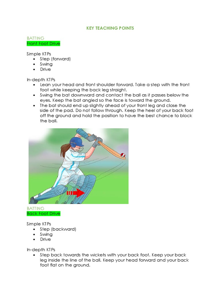 Key Teaching Points | PDF | Bowling (Cricket) | Athletic Sports