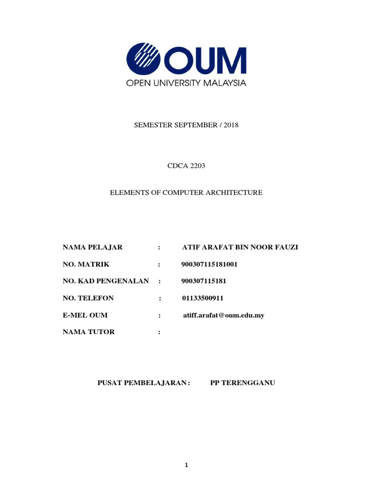 Assignment Elements of Computer Architecture | PDF