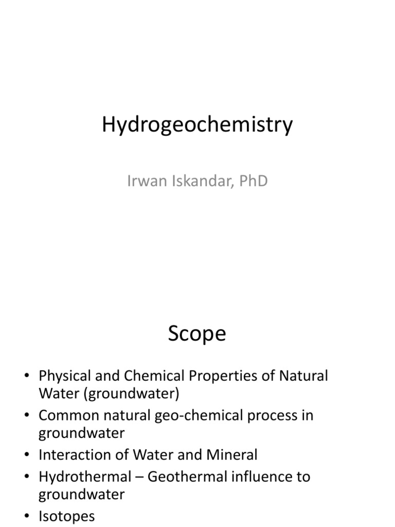 Hydrogeochemistry 01 PDF | PDF | Salinity | Water Pollution