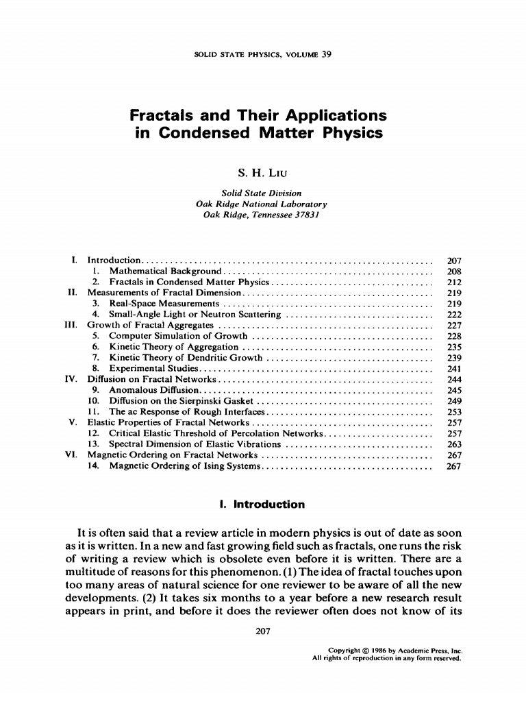 Fractals And Their Applications Liu1986 Pdf Pdf Fractal Cross Section Physics