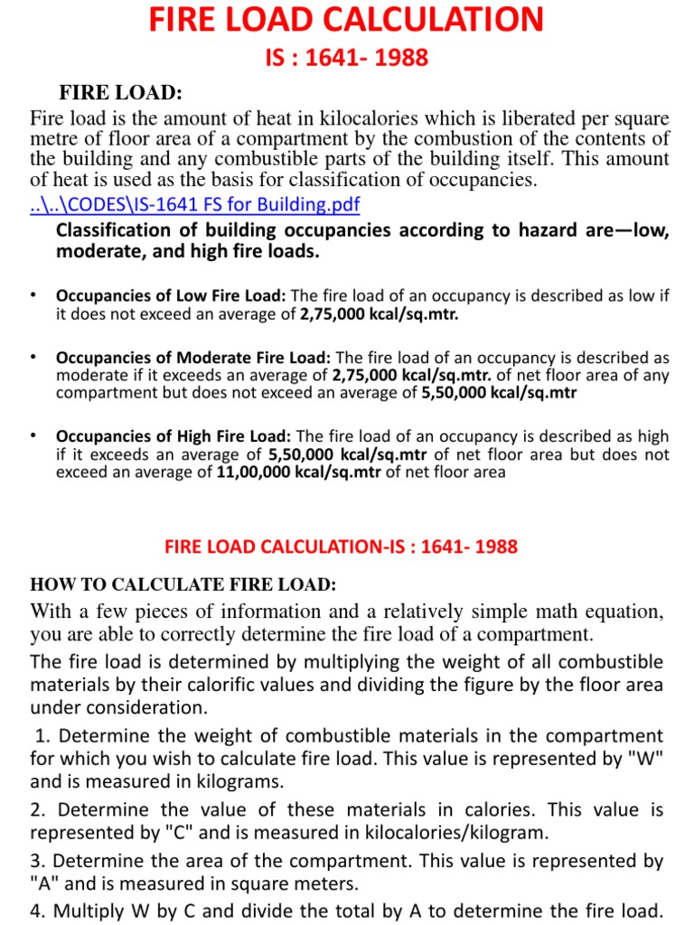Fire Load Calculation | PDF | Calorie | Physics