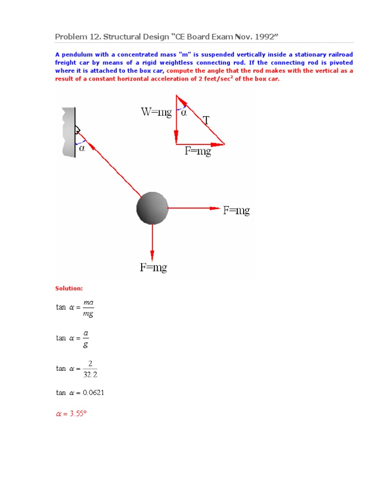 Problem 12. Structural Design "CE Board Exam Nov. 1992 | PDF