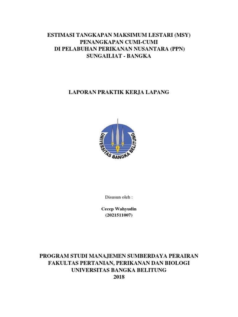 Estimasi Tangkapan Maksimum Lestari (MSY) Di Pelabuhan Perikanan ...