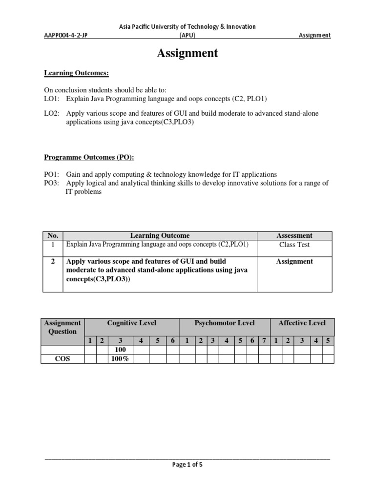 Java Assignment Pdf Control Flow Class Computer Programming