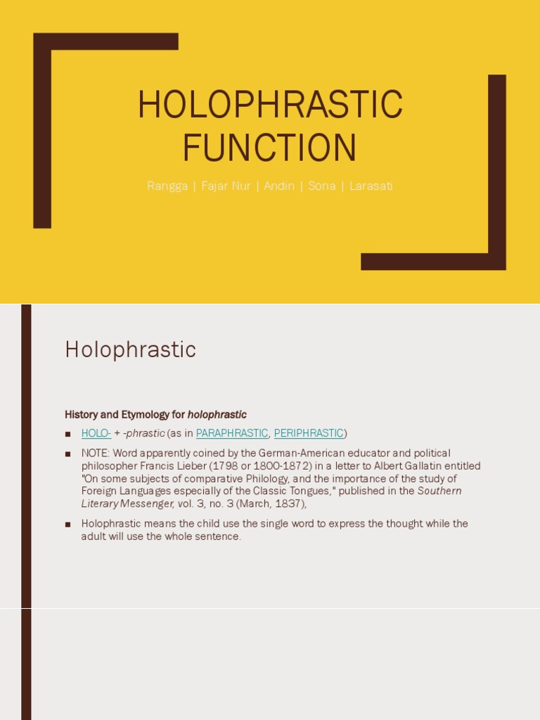 Holophrastic Period in Child Language | PDF