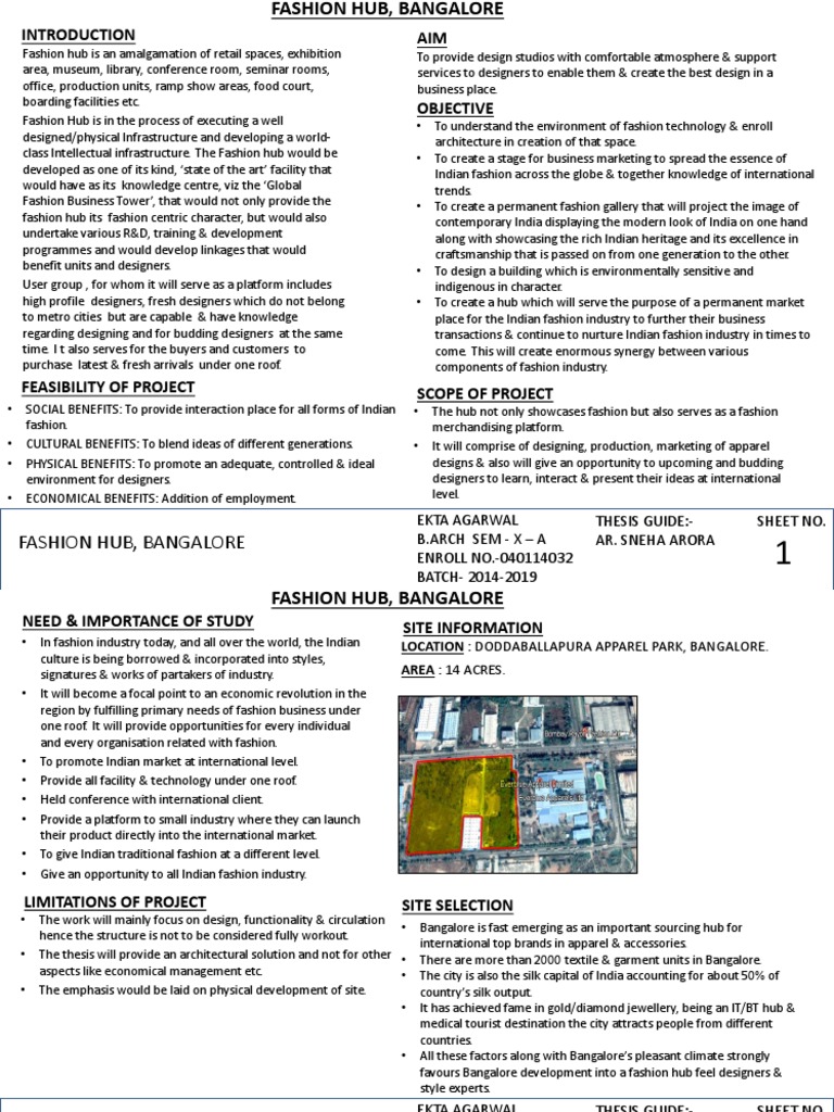 Synopsis Sheets | PDF | Fashion | Bangalore