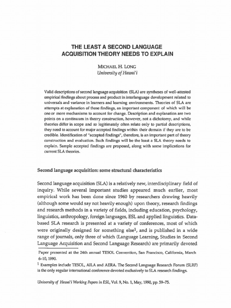 1 PDF | PDF | Second Language Acquisition | Second Language