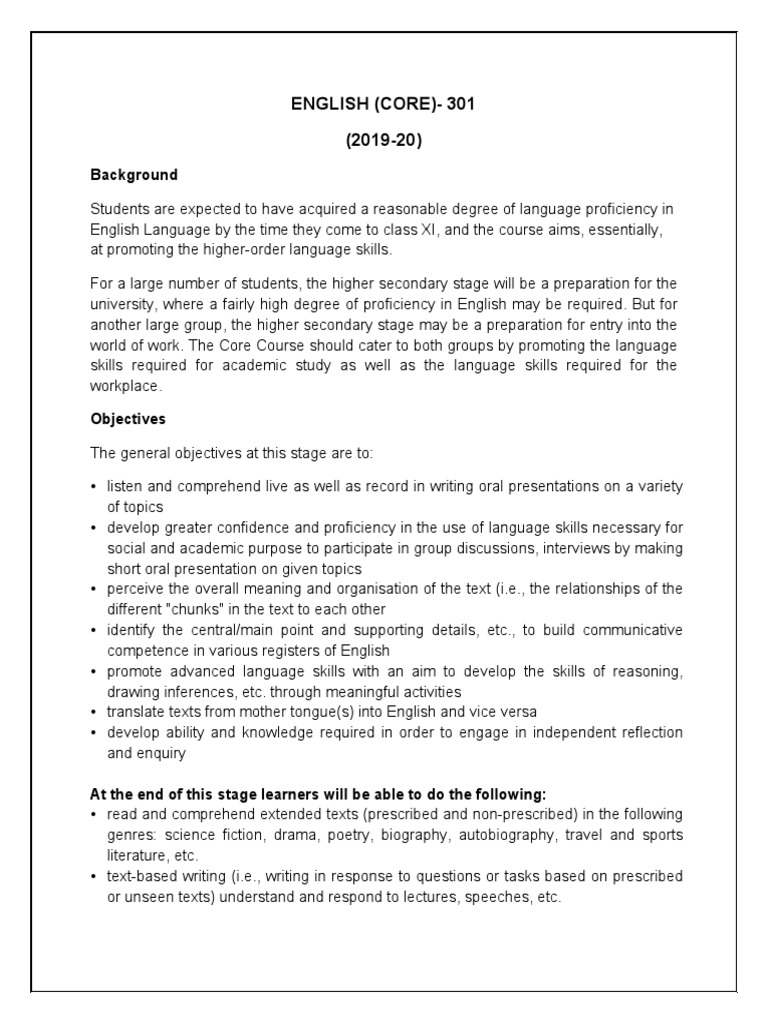 Developing Higher-Order Language Skills: Objectives and Guidelines for ...