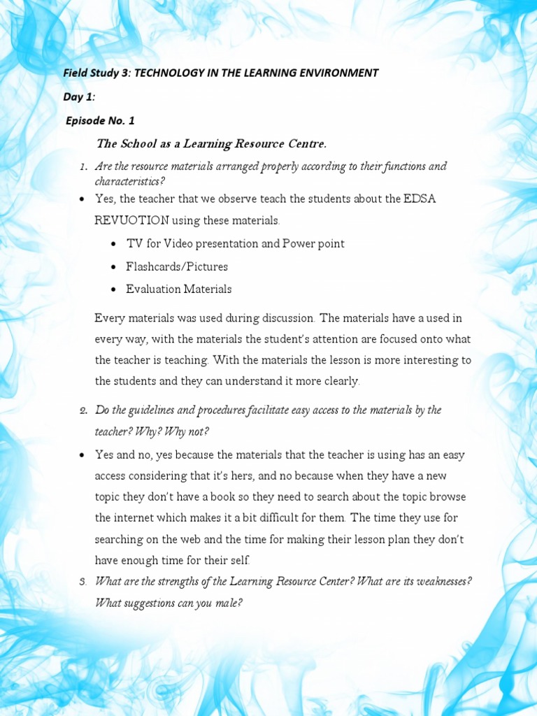 Field Study 3 | PDF | Teachers | Educational Technology