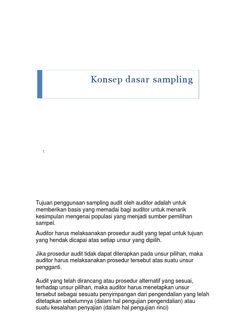 Topik 11. Audit Sampling Dan Konsep Sampling | PDF | Komputer