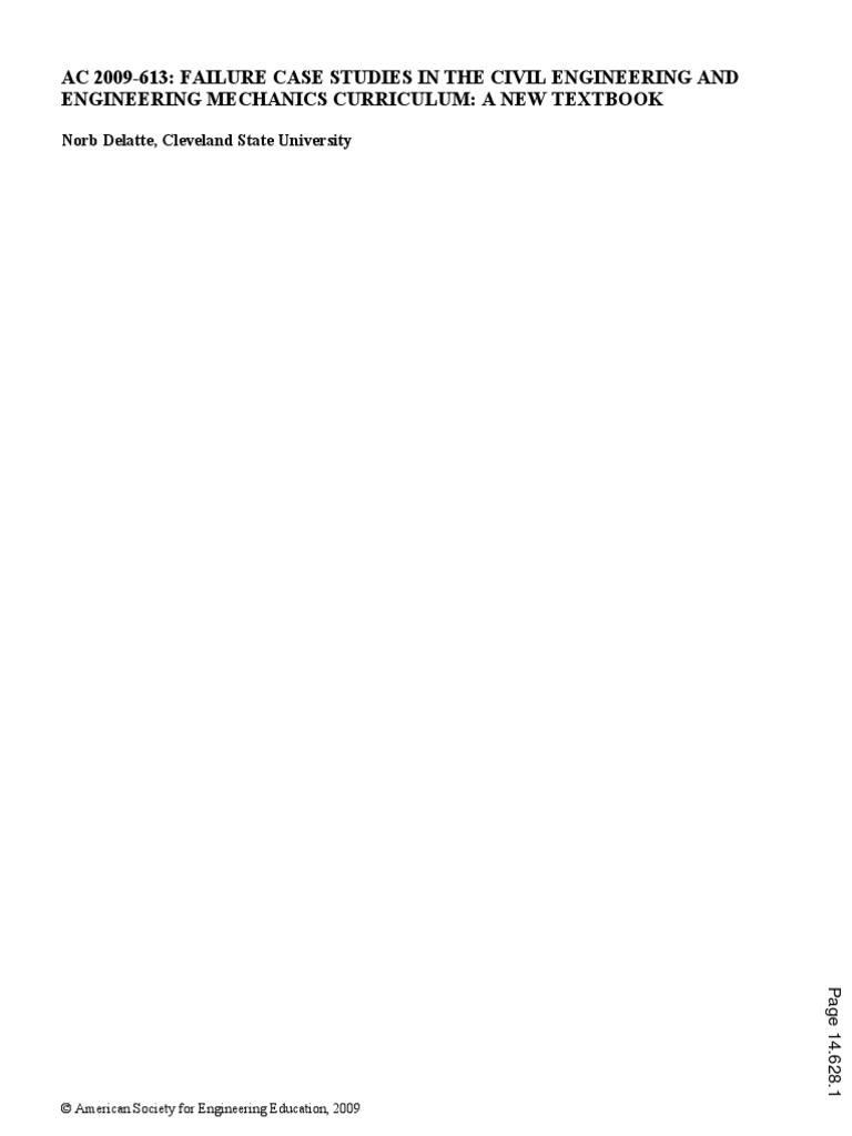 Failure Case Studies in The Civil Engineering and Engineering Mechanics ...