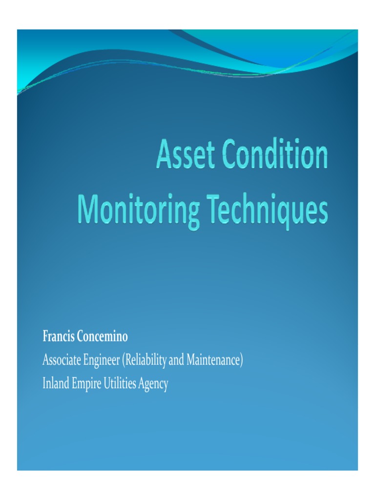Asset Condition Monitoring Techniques Concemino 060712 PDF | PDF ...