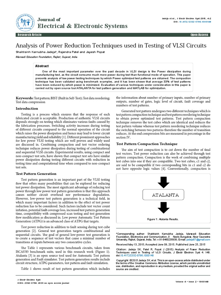 Electrical & Electronic Systems: Analysis of Power Reduction Techniques ...