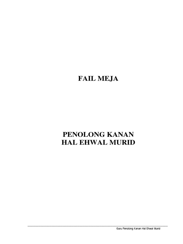 Fail Meja PK Hem Terbaru | PDF