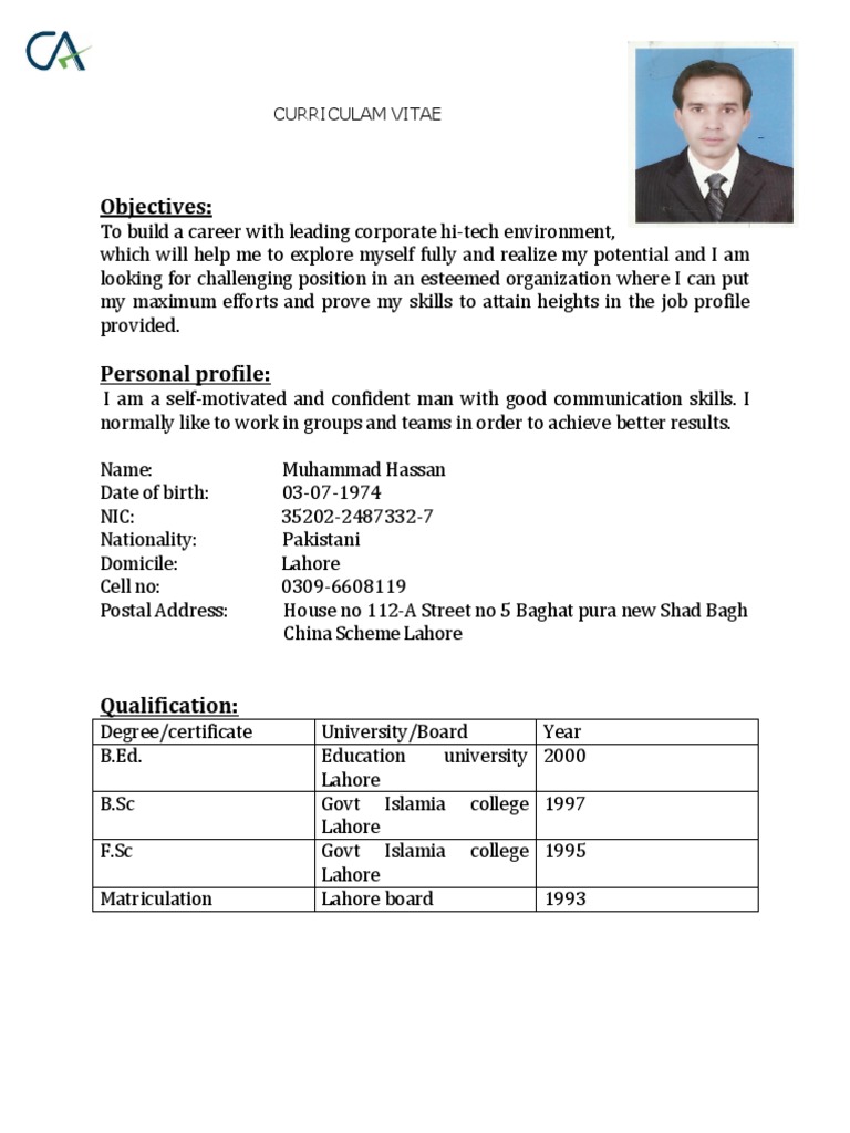 Teacher CV | PDF | Behavior Modification | Cognition