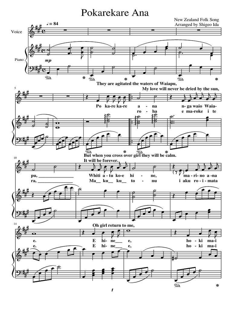 Pokarekare Ana New Zealand Folk Song | Download Free PDF | Leisure