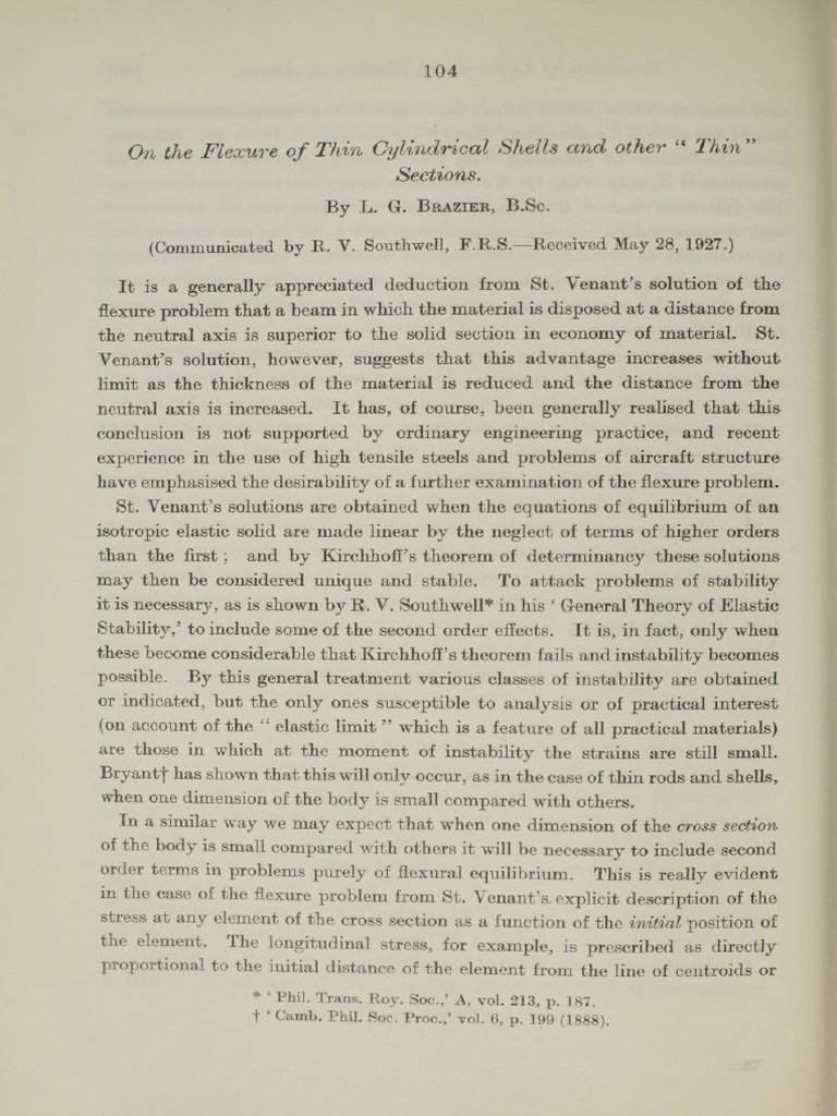 The Brazier Effect PDF | PDF | Bending | Beam (Structure)
