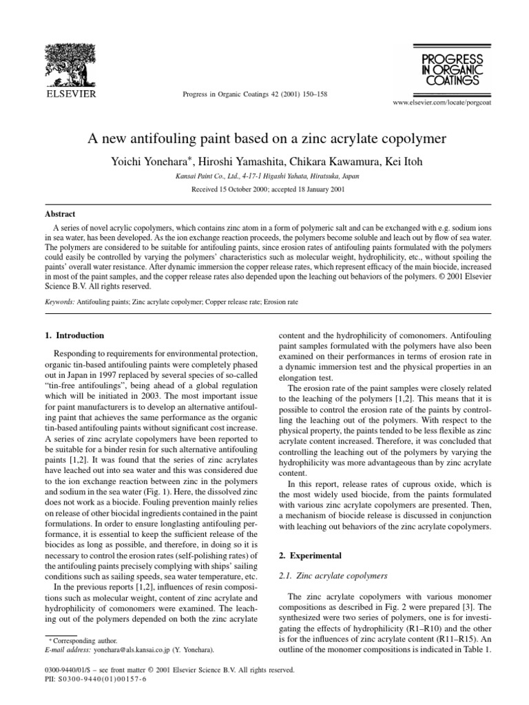 Zinc Acrylate - Kansai | PDF | Paint | Copolymer