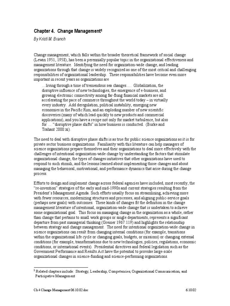 Chapter 4 Change Management | PDF | Change Management | Business Process