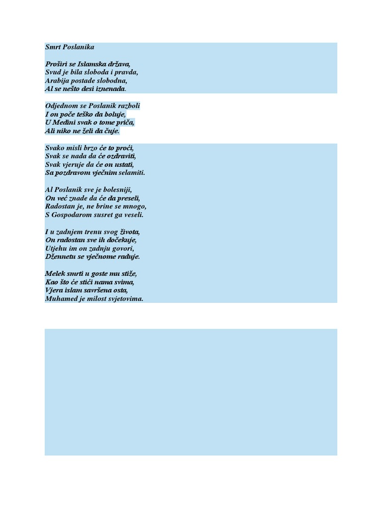 Recitacije o Poslaniku | PDF