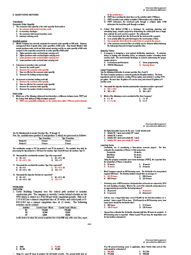 Quantitative Methods | PDF | Inventory | Business