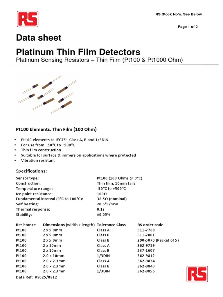 PT100 PDF | PDF | Physical Quantities | Quantity