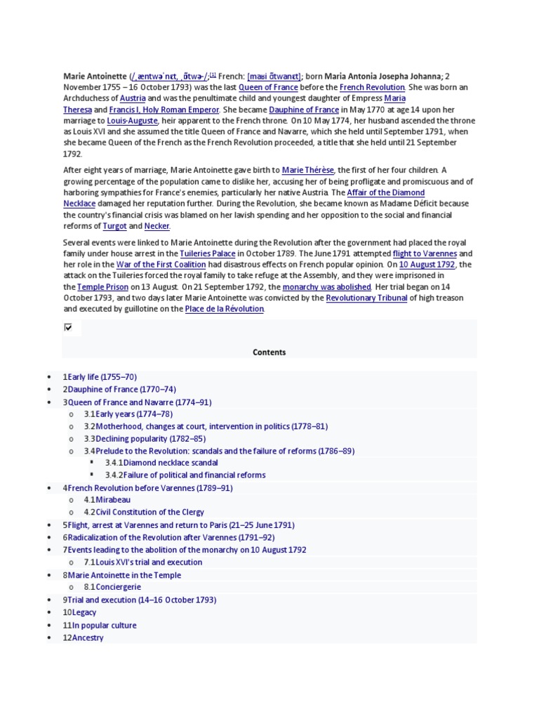 Marie Antoinette | PDF | Marie Antoinette | French Monarchy