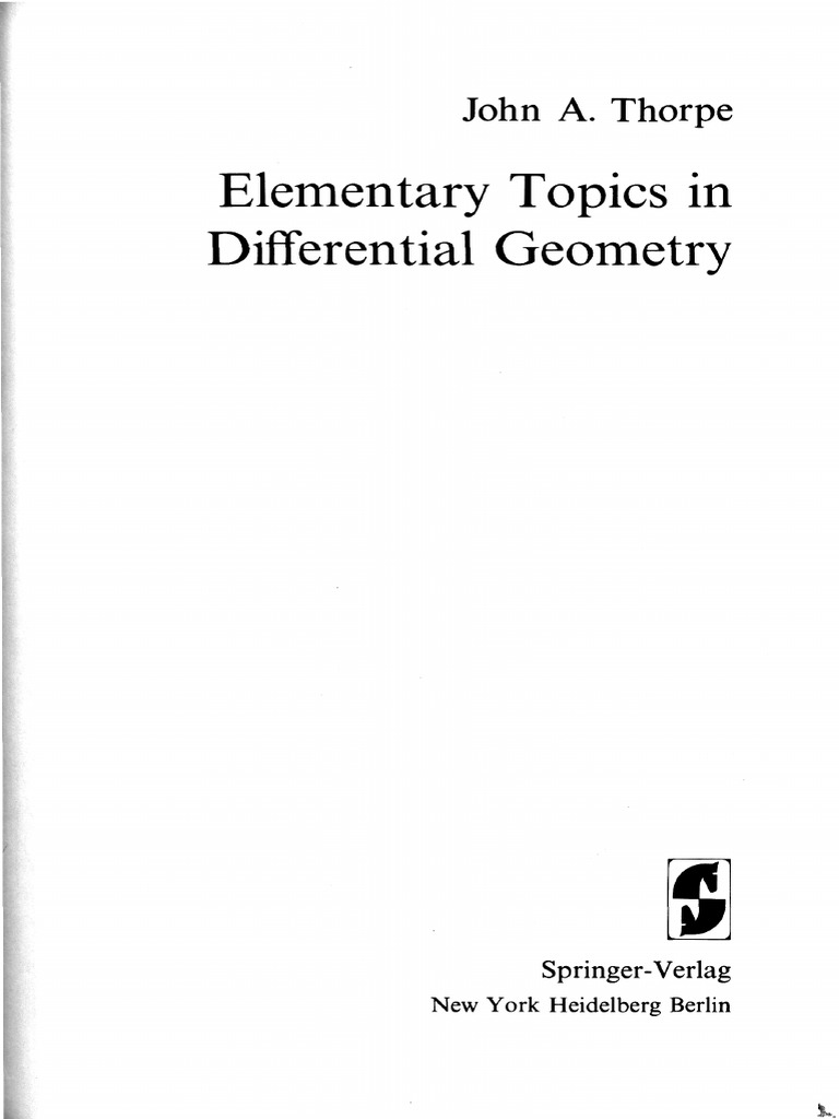 Intro to Differential Geometry | PDF