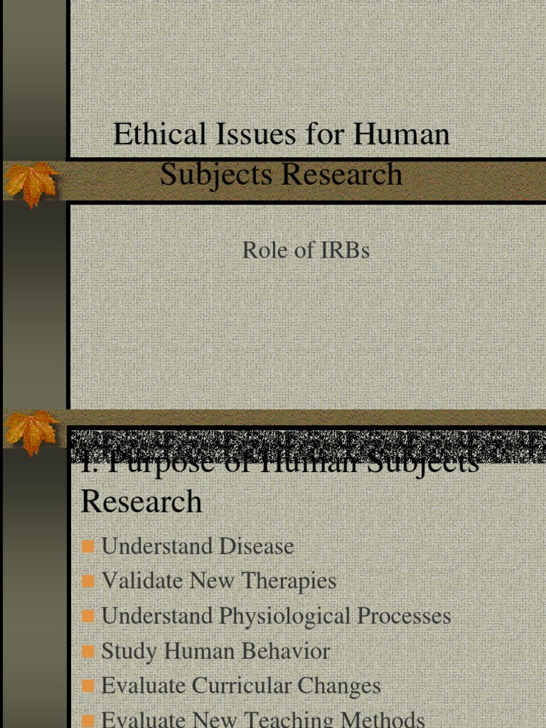 Ethical Issues Powerpoint | PDF | Institutional Review Board | Informed ...